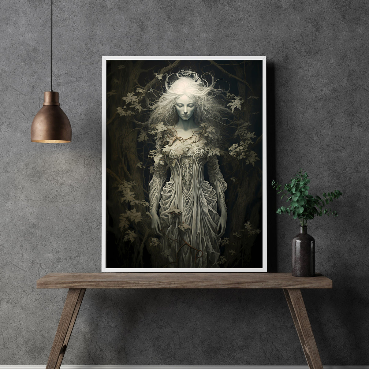 Legend of the White Lady Wall Art Victorian Ghost Historic Portrait ...