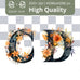 Autumn Alphabet 26+26 PNG Clip Art Bundle Fancy Letters Autumn Color ...