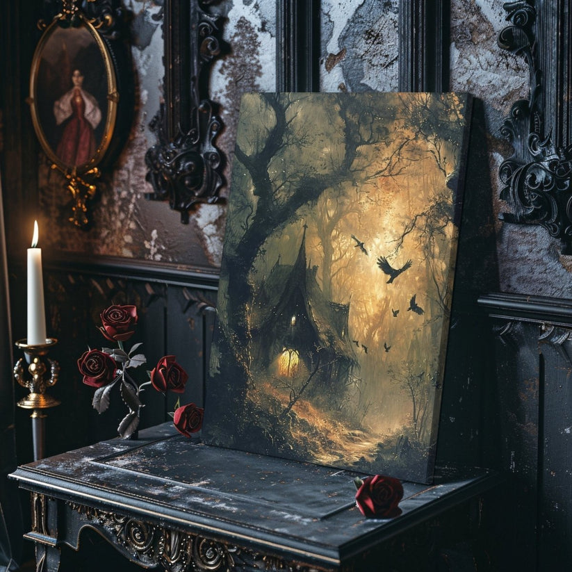 Enchanted Forest Witch Cottage Canvas Print – Everything Pixel