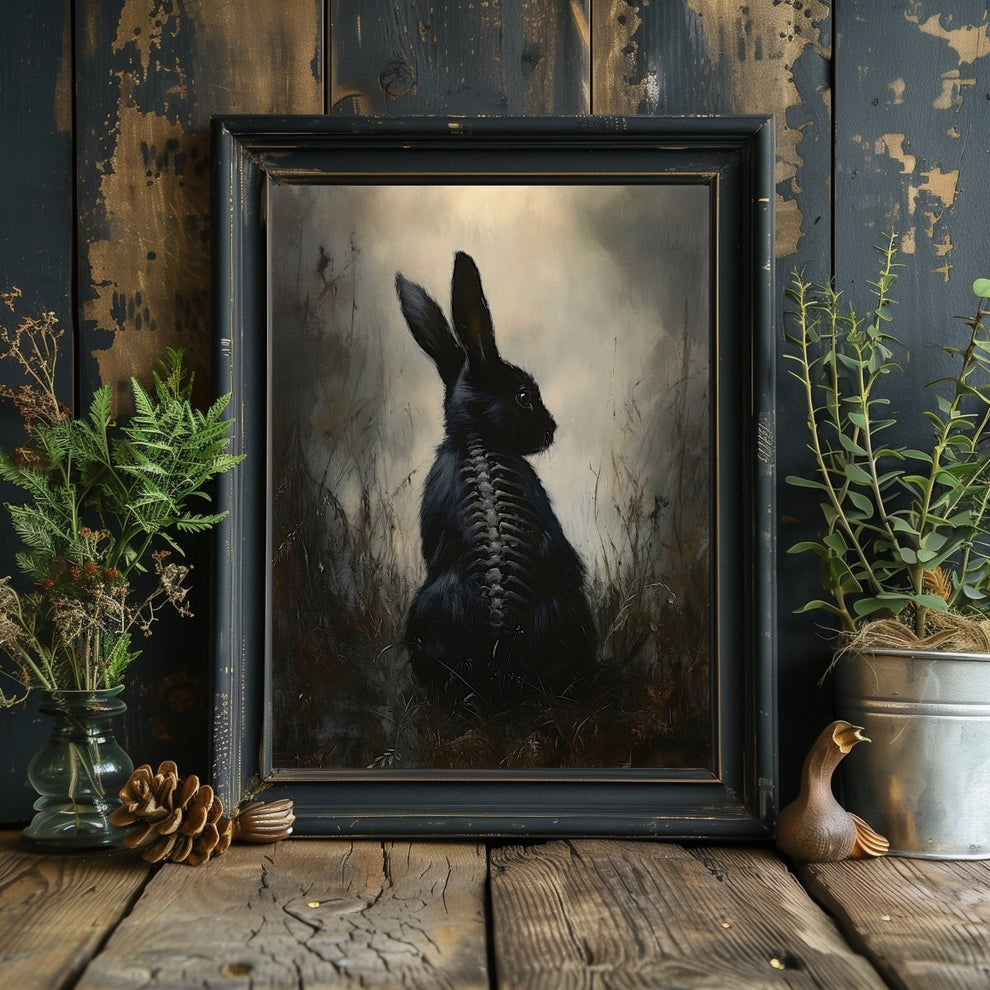 Black Rabbit Gothic Wall Art Print – Everything Pixel