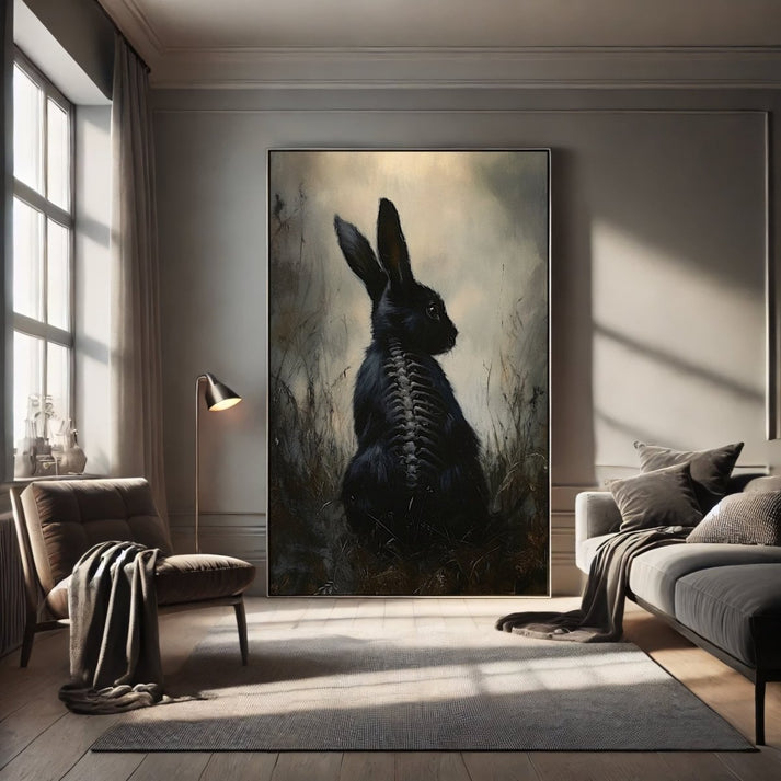 Black Rabbit Gothic Wall Art Print – Everything Pixel