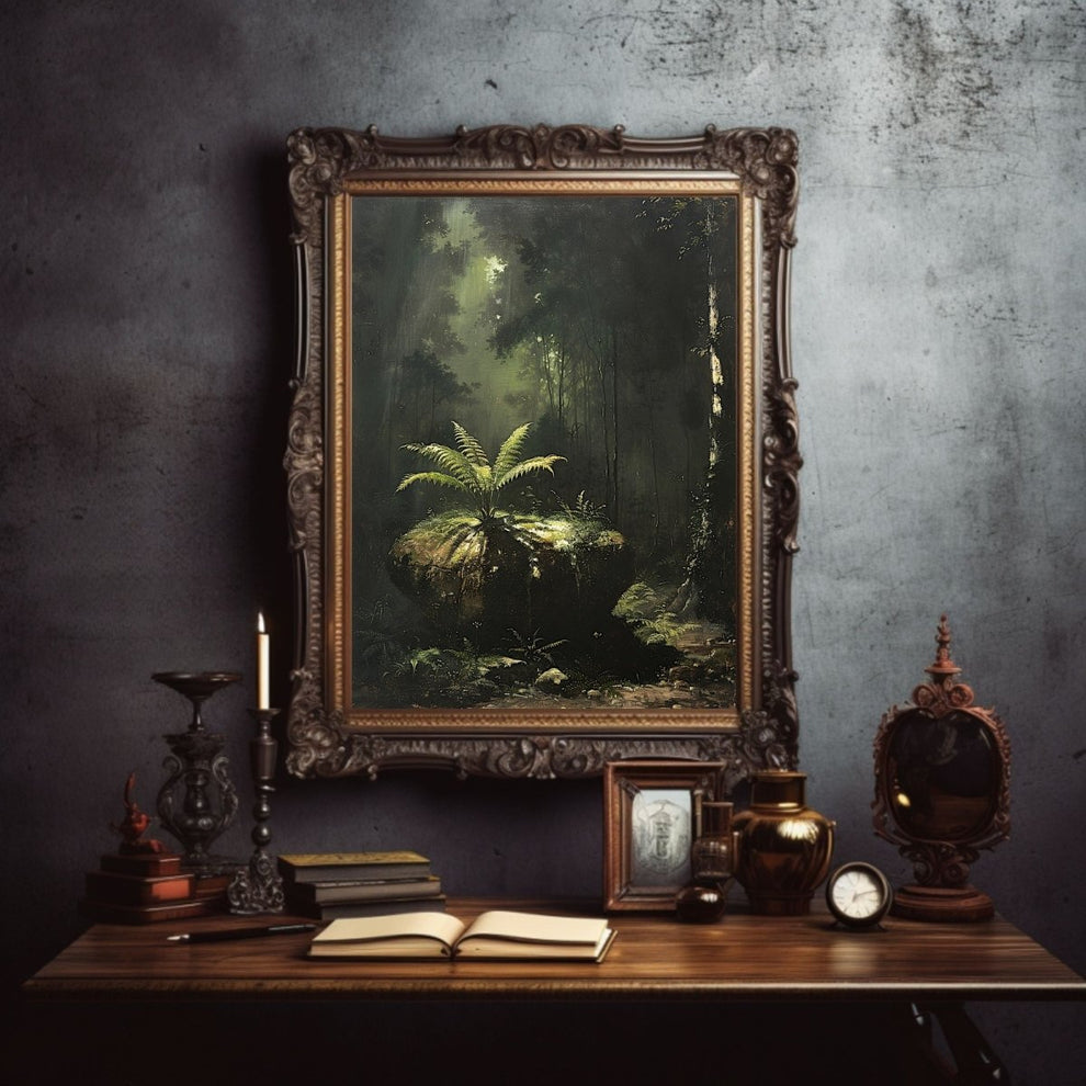Gothic Fern Wall Art Print | Vintage Woodland Decor – Everything Pixel