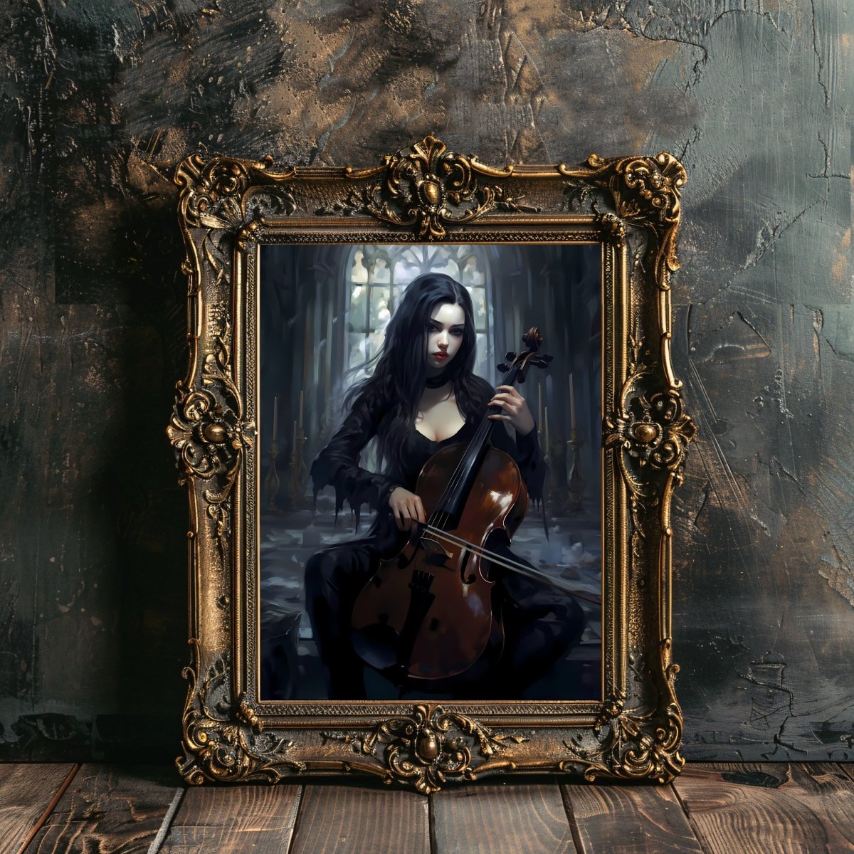 Goth Girl playing Cello on a Wednesday Dark Academia Dark Cottagecore ...