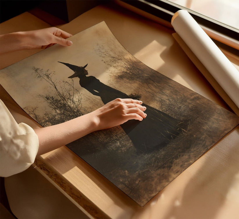 Mystical Witch Wall Art - Sepia Gothic Print – Everything Pixel