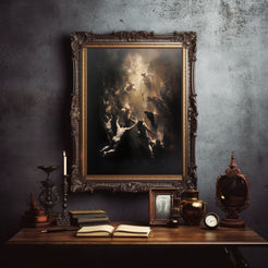 Sinners Falling to Hell - Dark Academia and Occult Art - Gothic Wall ...