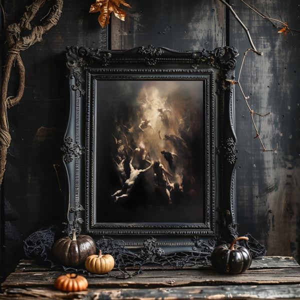 Sinners Falling to Hell - Dark Academia and Occult Art - Gothic Wall ...
