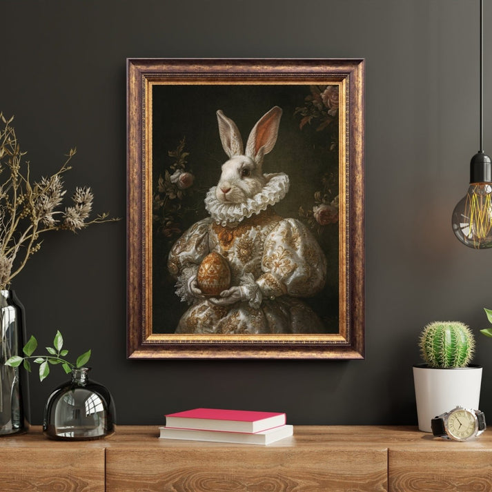 Gothic Wall Art: Baroque Easter Rabbit Antique Print – Everything Pixel