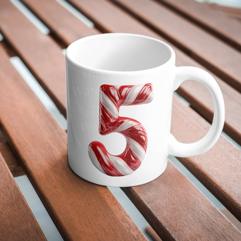 Candy Cane Numbers Clipart 10 PNG Bundle Christmas Sweet Font Clipart ...