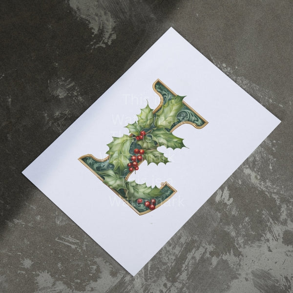 Christmas Holly Alphabet Clipart 26x PNG Bundle Christmas Font Clipart ...