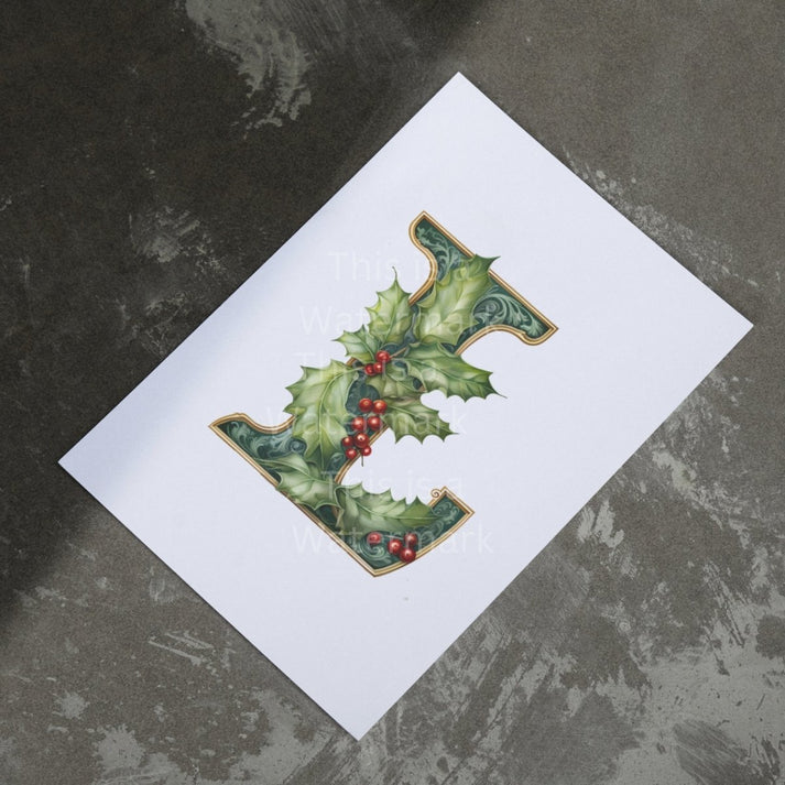 Christmas Holly Alphabet Clipart 26x PNG Bundle Christmas Font Clipart ...