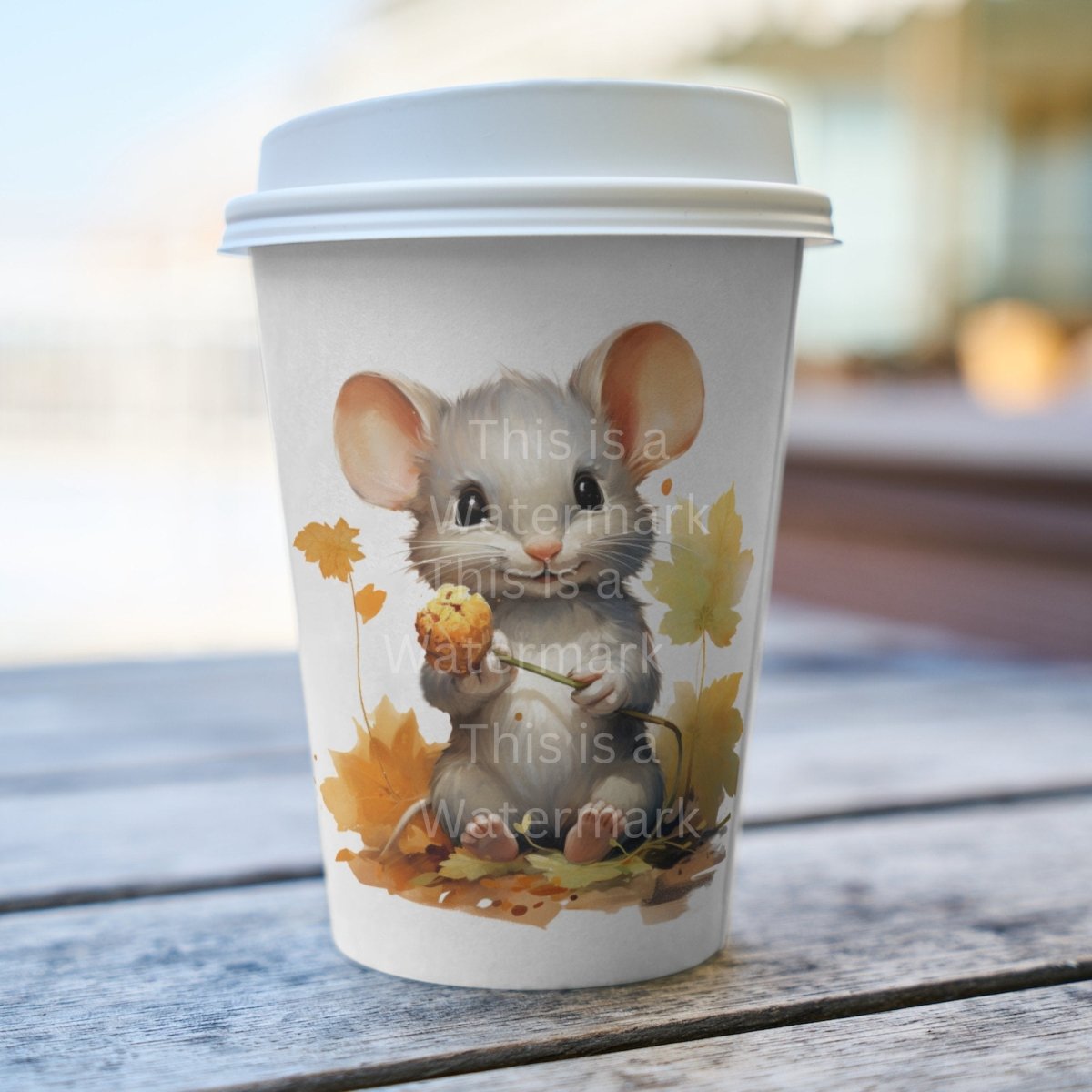 Cute Mouse in Autumn 7+7 PNG JPG Bundle Fall Animal Clipart ...