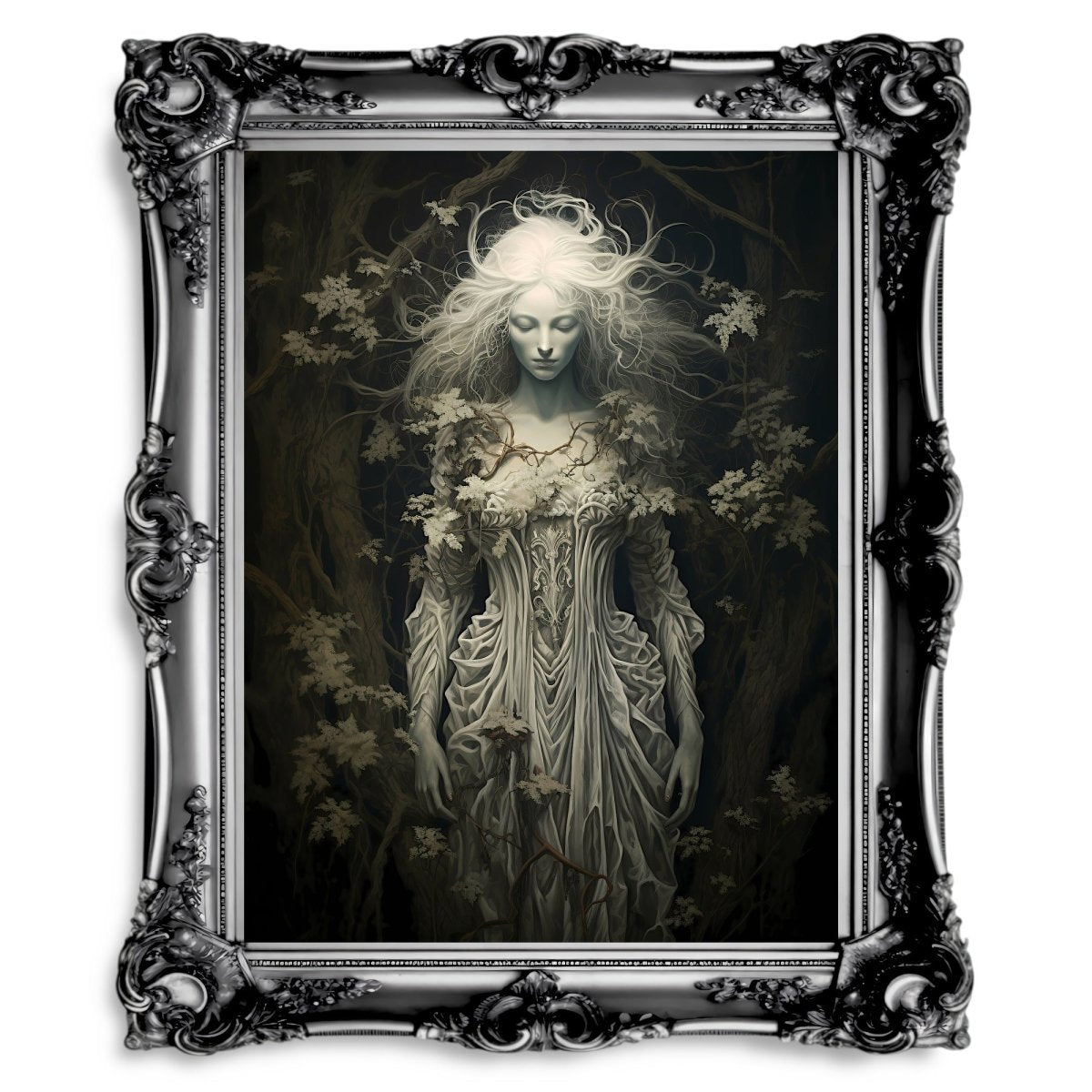 Legend of the White Lady Wall Art Victorian Ghost Historic Portrait ...