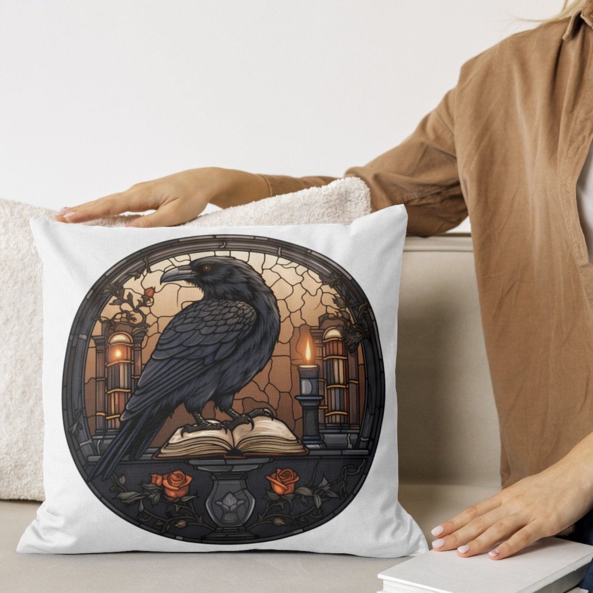 Raven on Spellbook Stained Glass Design 7+7 High Quality PNGs Clipart ...