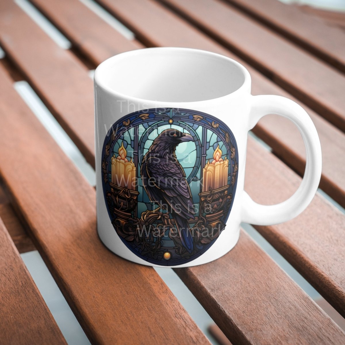 Raven on Spellbook Stained Glass Design 7+7 High Quality PNGs Clipart ...