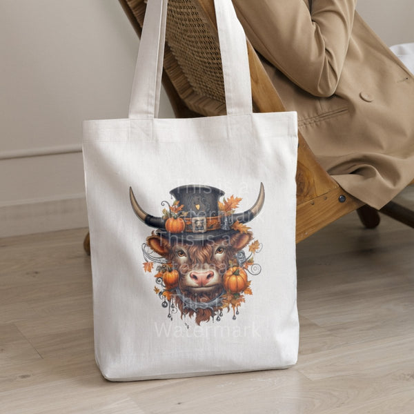 Steam Punk Highland Cow Clipart 7+7 PNG JPG Halloween - Everything Pixel