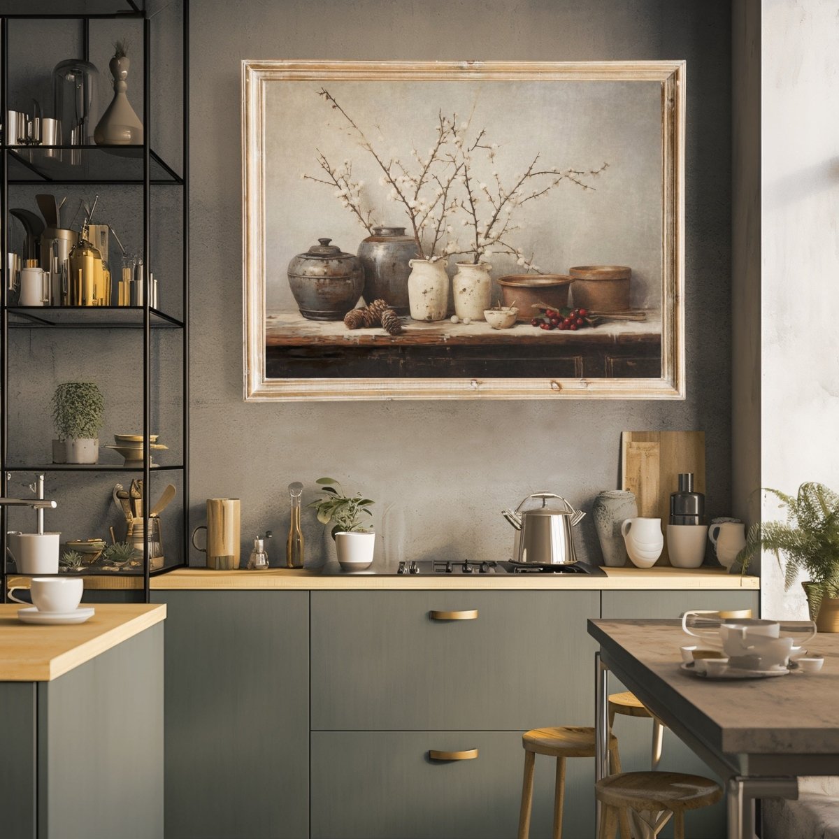 Winter Still Life Wall Art Vintage Kitchen Still Life Artwork Rustic ...
