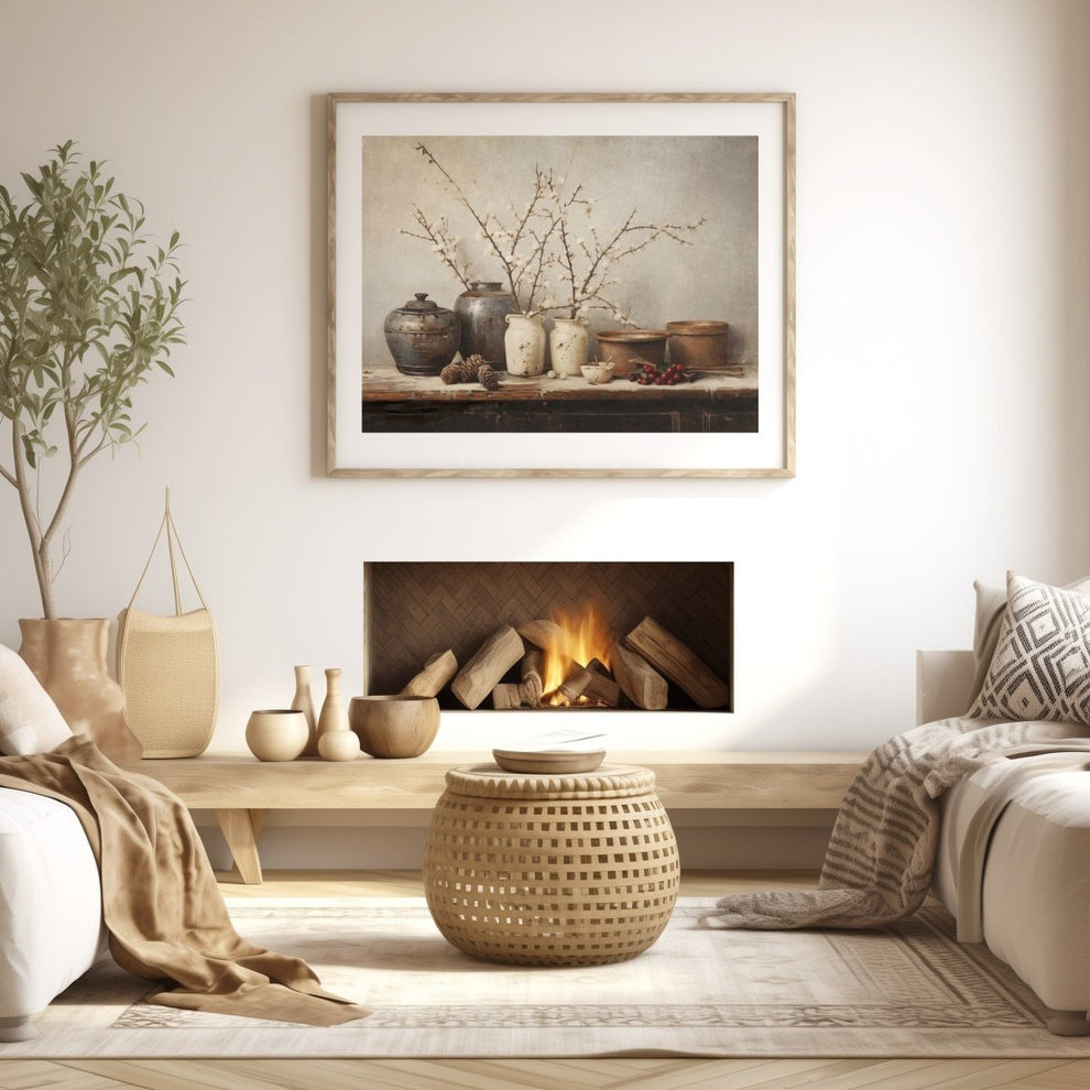 Winter Still Life Wall Art Vintage Kitchen Still Life Artwork Rustic ...